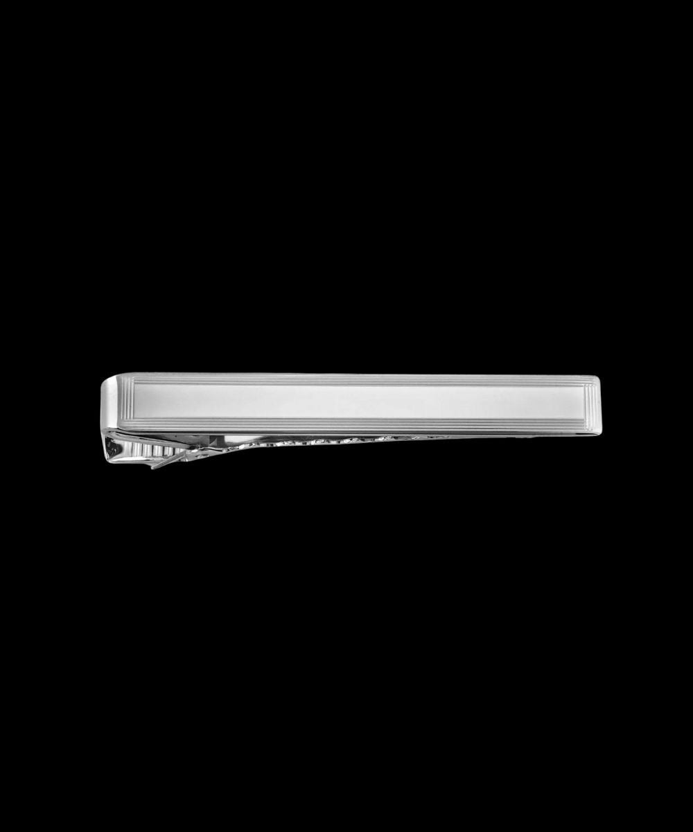 Engravable Sterling Silver Tie Bar with Four Line Frame| The Lanam Shop