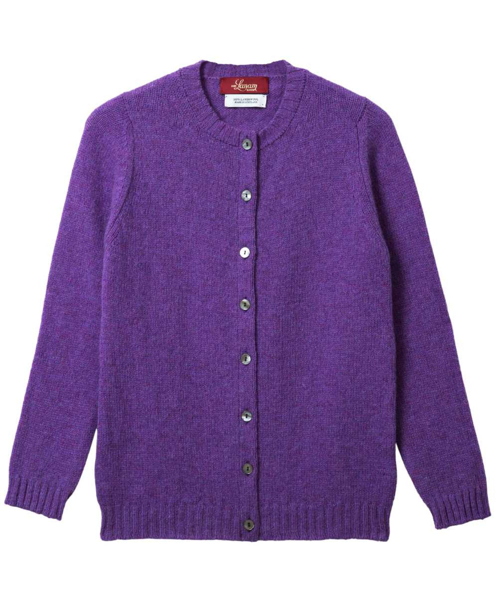 Women's Shetland Wool Crew Neck Cardigan (Unbrushed) | The Lanam Shop